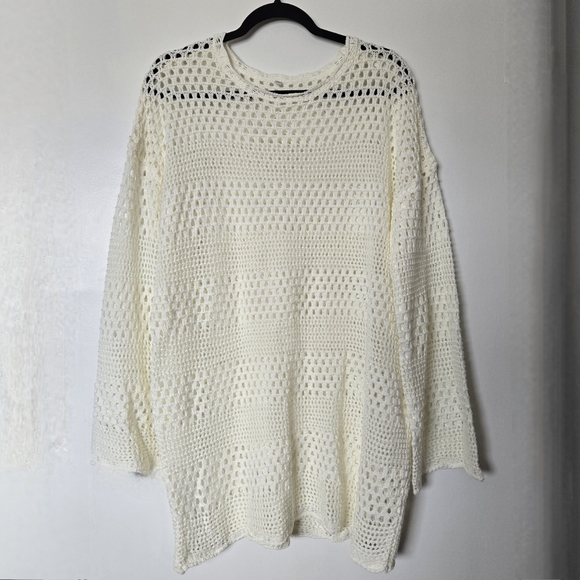 Swim | Cream Knit Swim Coverup Sweater | Poshmark